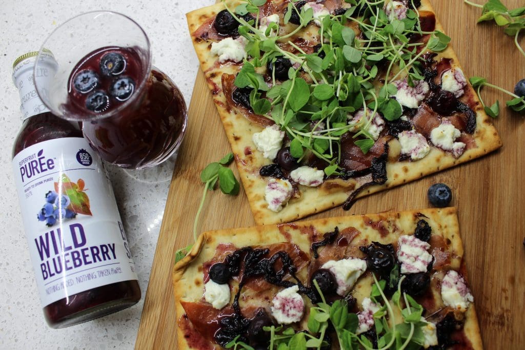 Wild Blueberry Prosciutto Goat Cheese Flatbread | DASHBOARD LIVING